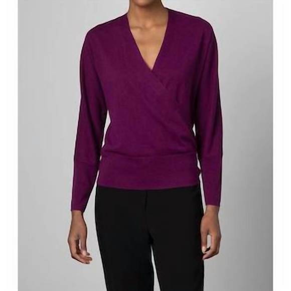 Kinross | Sweaters | New Kinross Surplice Wrap Sweater In Black Cherry ...